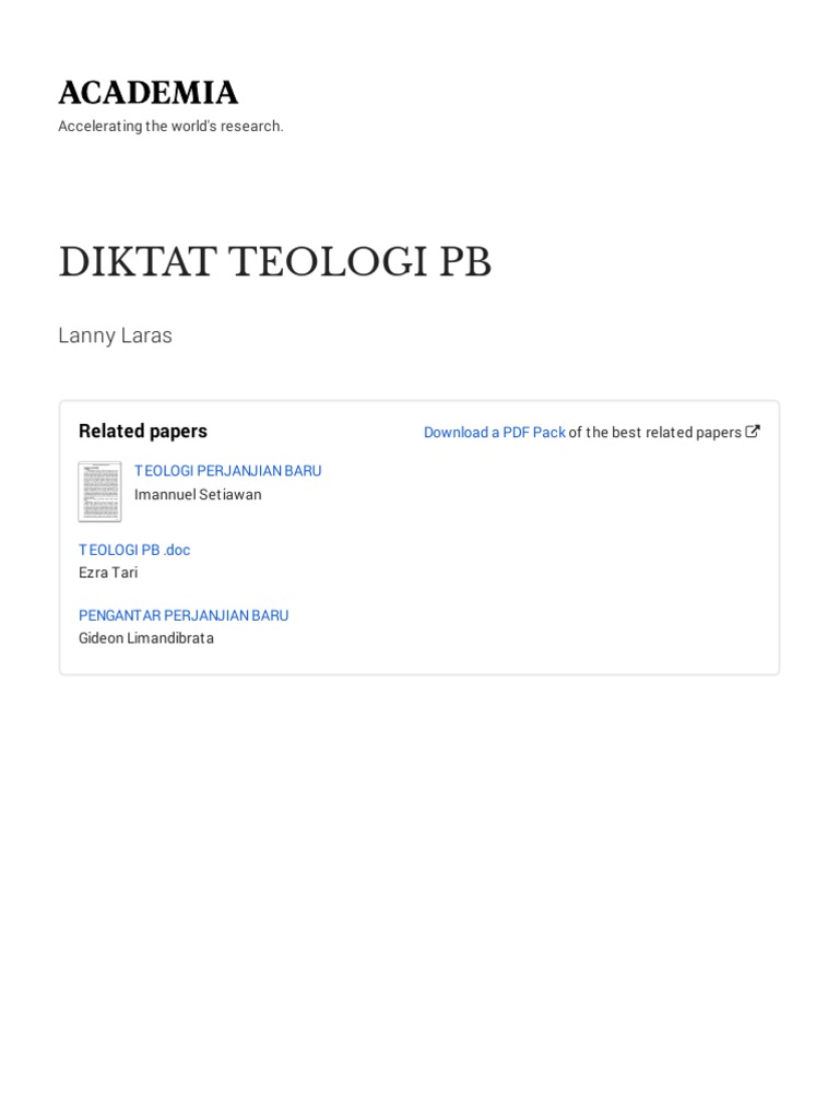 Diktat Teologi PB With Cover Page v2 | PDF