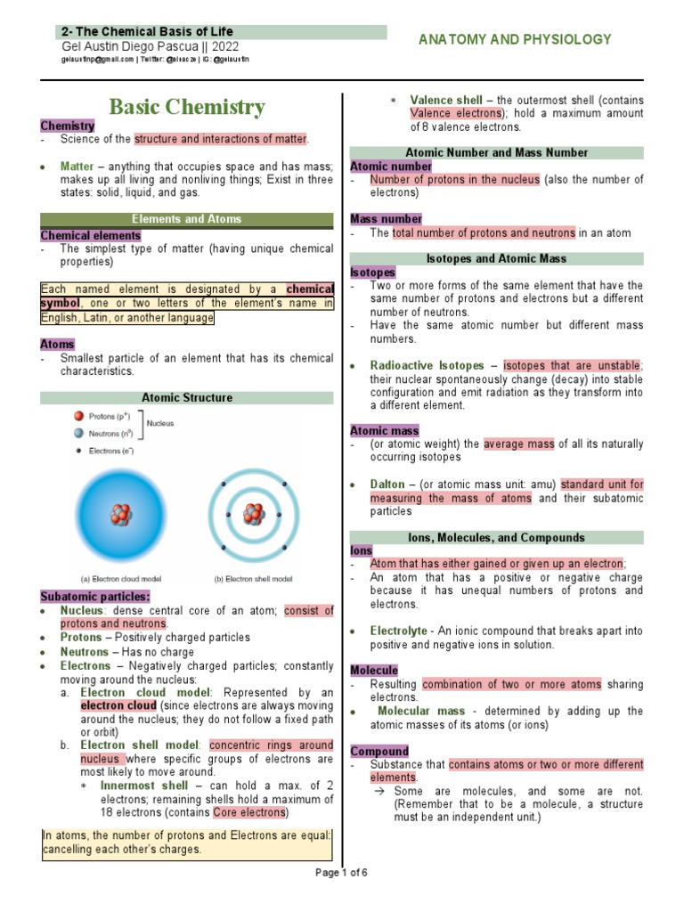 2 - The Chemical Basis of Life | PDF | Ion | Chemistry