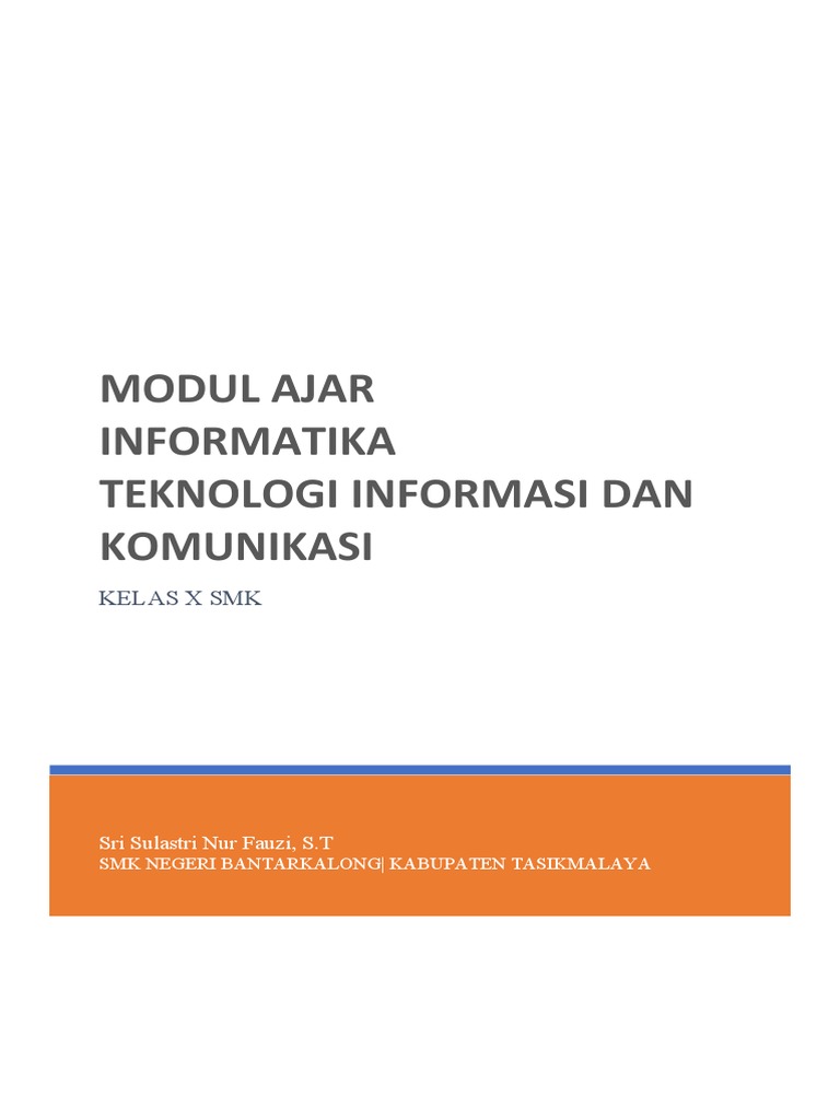 Modul Ajar Informatika 2 - Teknologi Informasi Dan Komputer | PDF