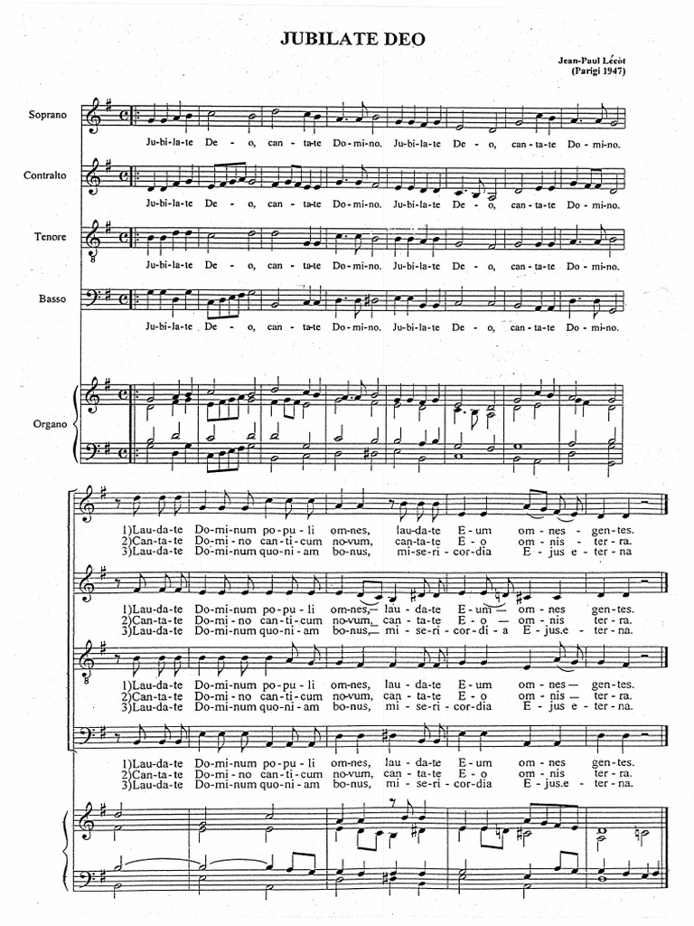 Jubilate Deo - Lecot | PDF