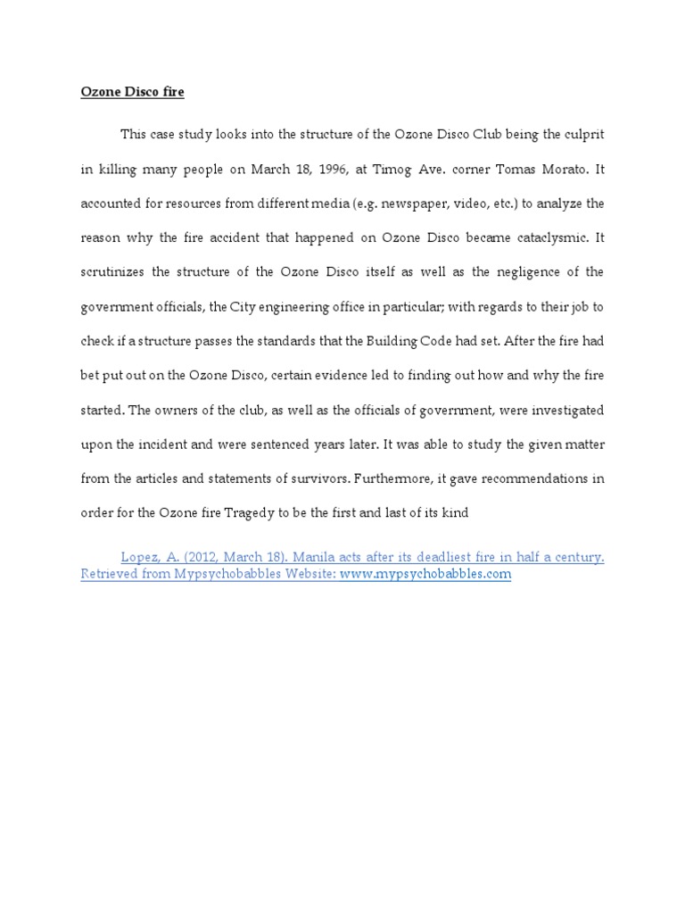 Ozone Disco Fire | PDF | Occupational Safety And Health