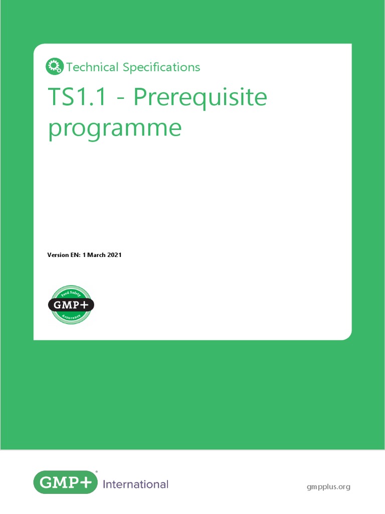 GMP+FSA Ts-1-1-Prerequisite-Programme | PDF | Calibration | Waste
