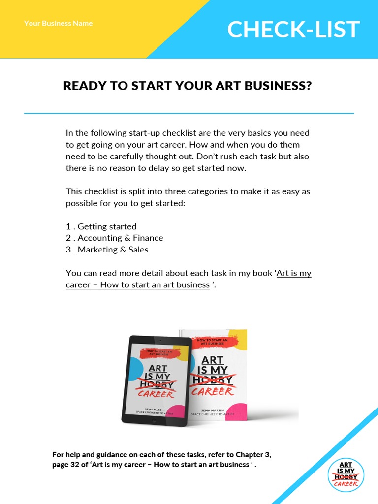 Art Business Start Up Checklist | PDF | Social Media | Popular Culture ...