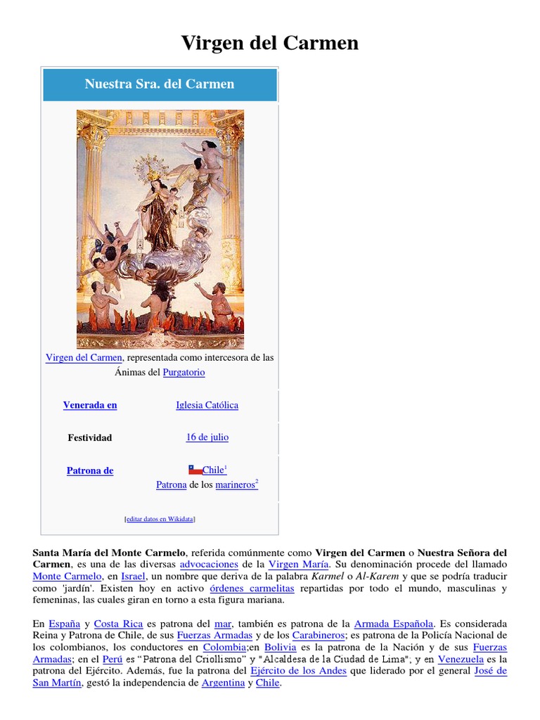 Virgen Del Carmen | PDF
