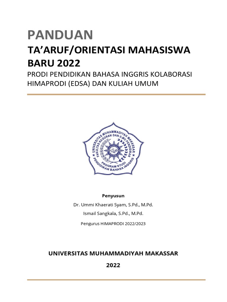 Panduan Ta'aruf Orientasi Prodi Khusus Bagi Maba 2022 | PDF