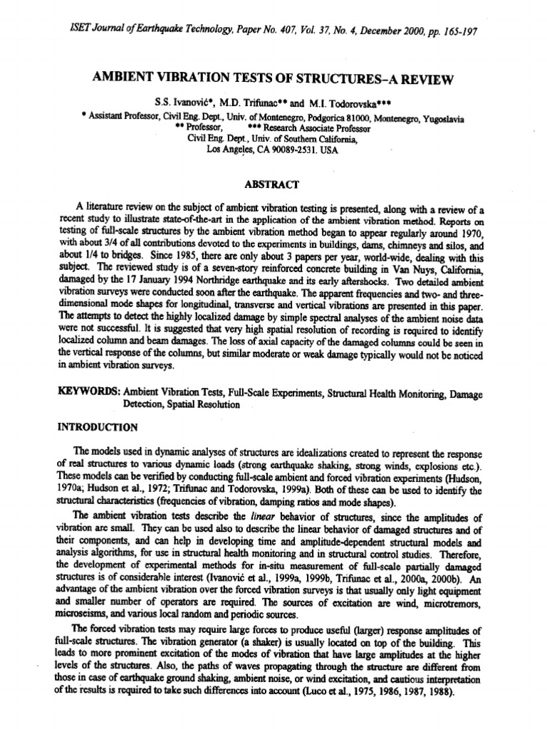 Review Ambient Vibration Test | PDF