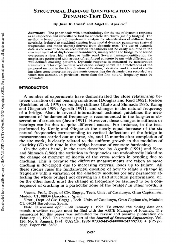 Structural Damage Identification From | PDF | Classical Mechanics ...