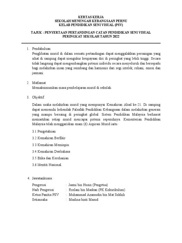 Kertas Kerja PSV | PDF