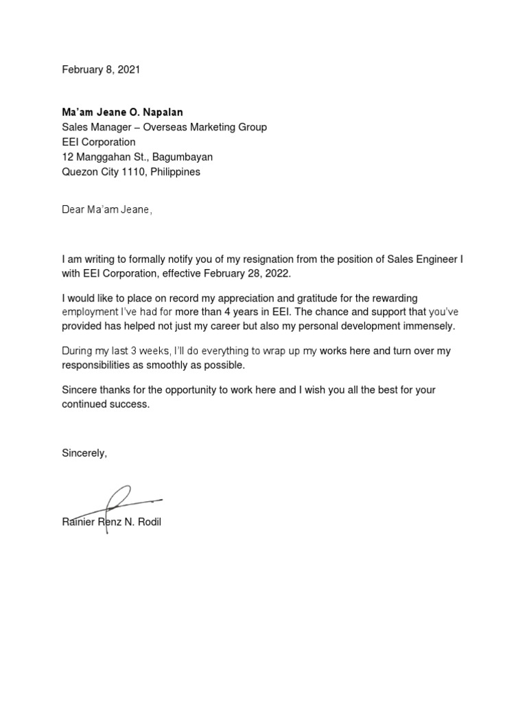 RRNR Resignation Letter 020822 | PDF