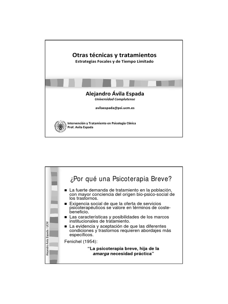 Esquema 04.4 - Estrategias Focales y de Tiempo Limitado | PDF | Psicoterapia | Psicoanálisis
