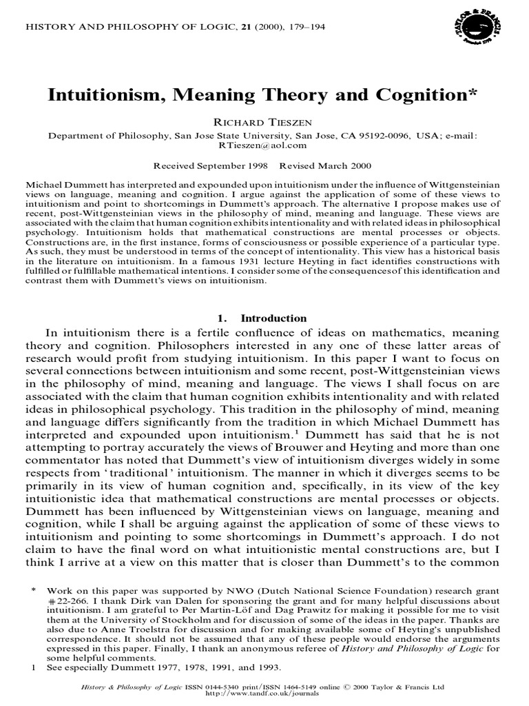 Tieszen 2000 | PDF | Logic | Mathematical Proof
