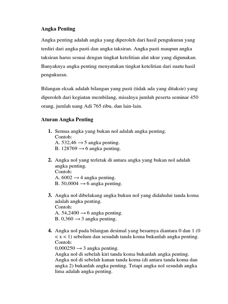 Angka Penting | PDF | Metode & Bahan Ajar