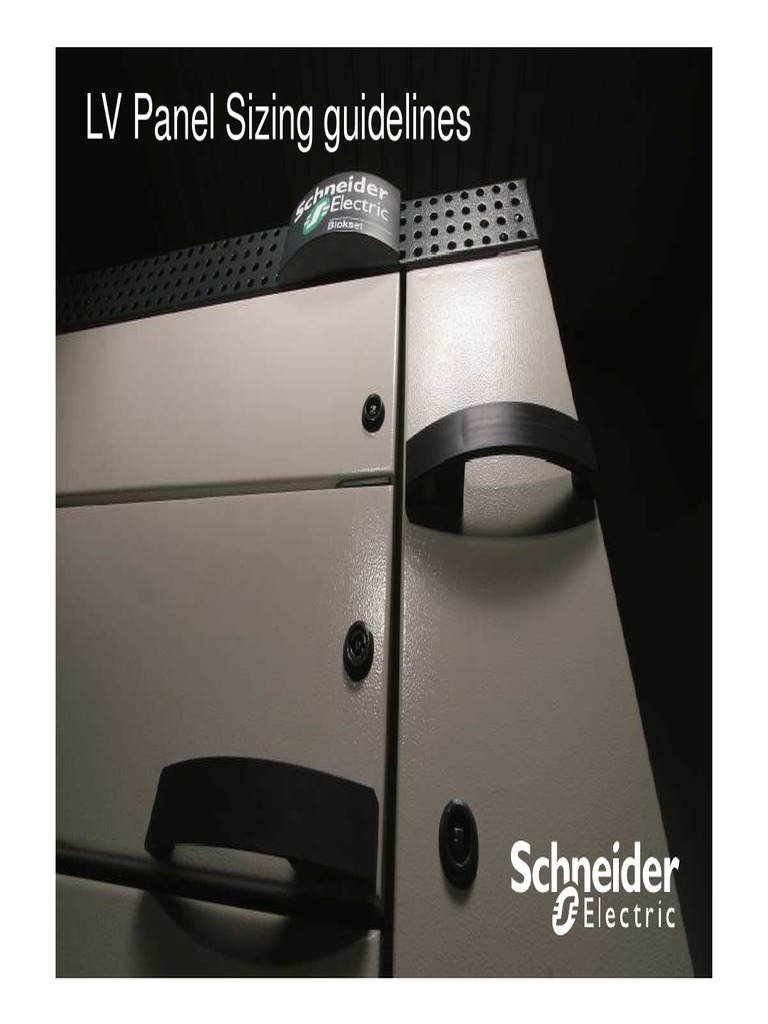 LV Panel Sizing Guidelines | PDF | Equipment | Electronics