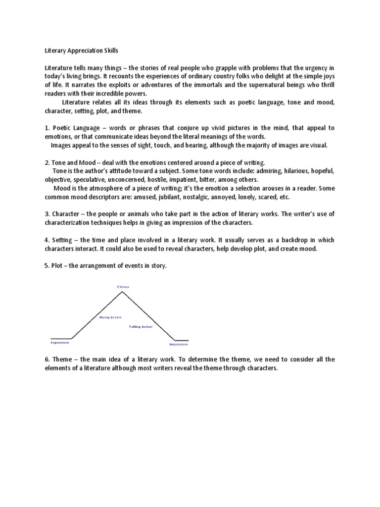 Literary Appreciation Skills | PDF