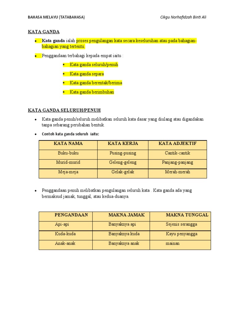 Nota Kata Ganda | PDF