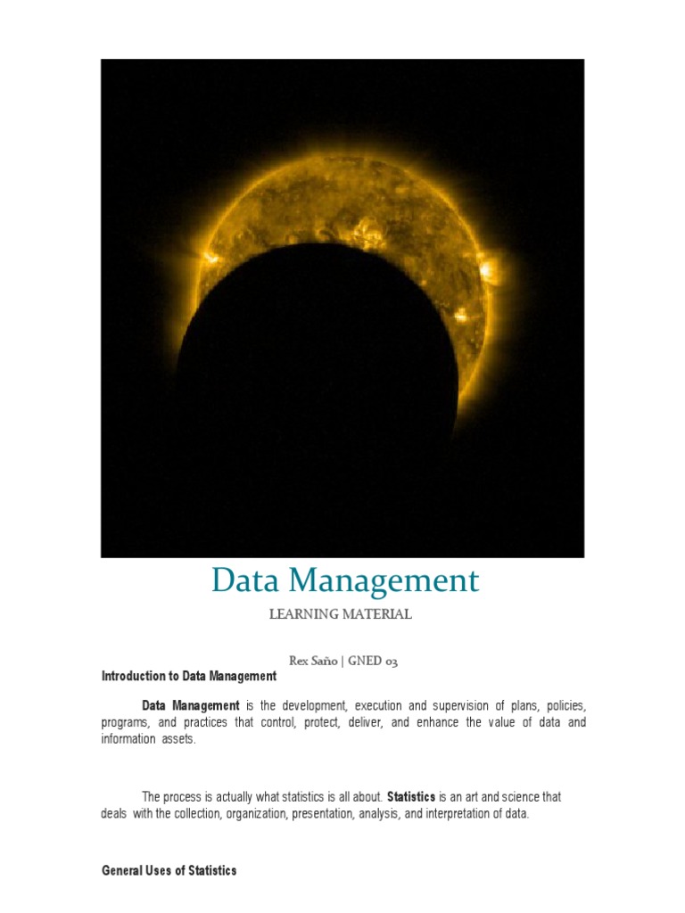 Data Management | PDF | Level Of Measurement | Statistics