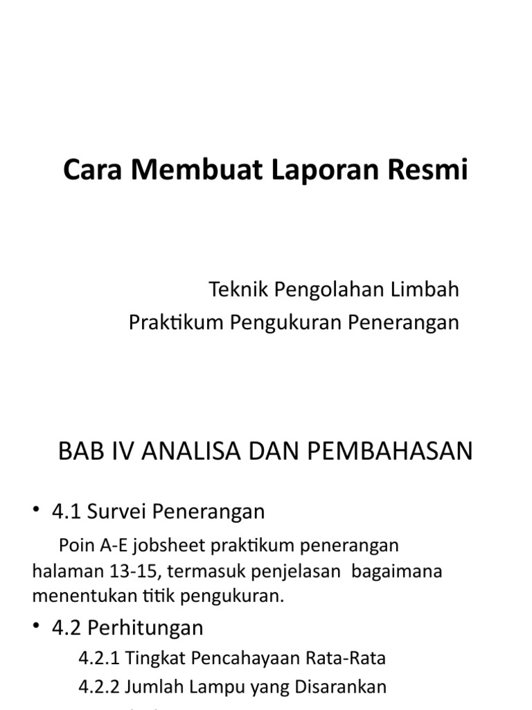 Laporan Resmi (Bab 4-5) Penerangan | PDF