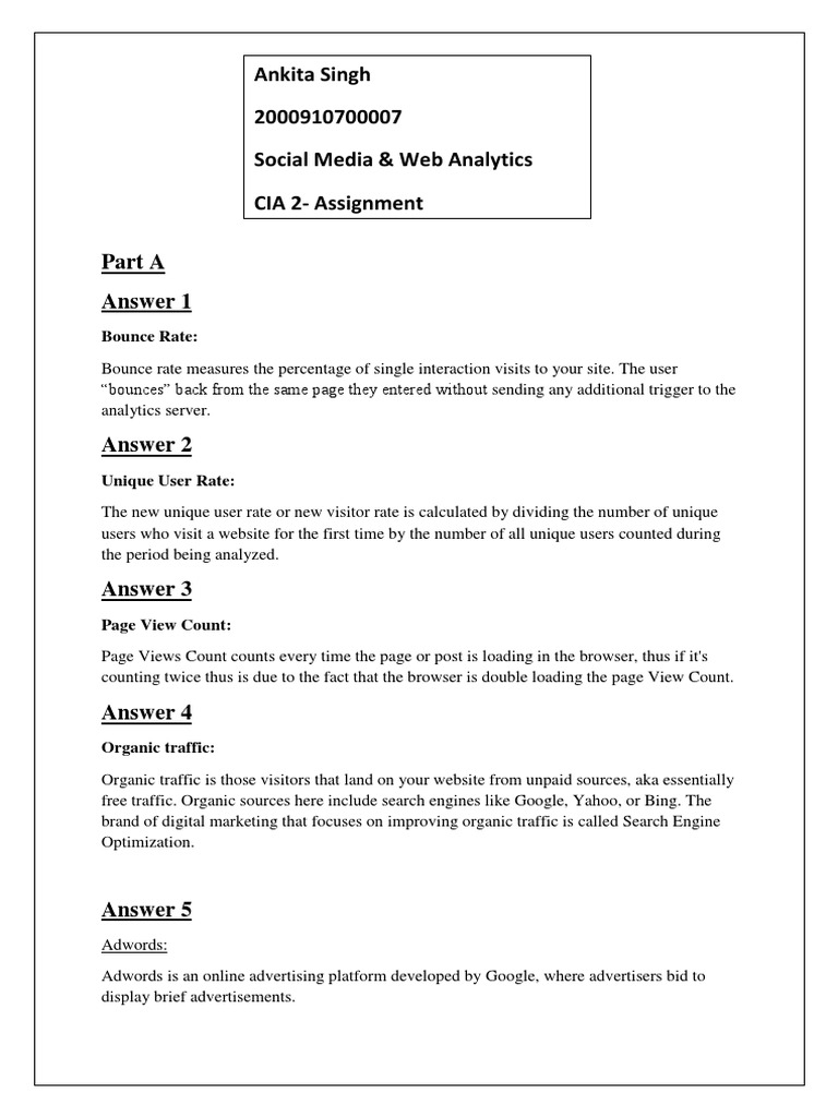 Key Web Analytics Metrics Explained | PDF | Online Advertising | Search ...
