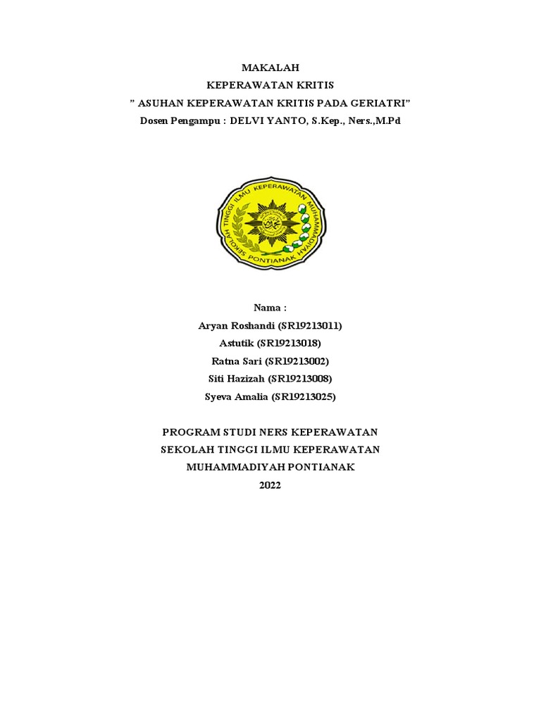 Asuhan Keperawatan Kritis Geriatri | PDF | Sains & Matematika