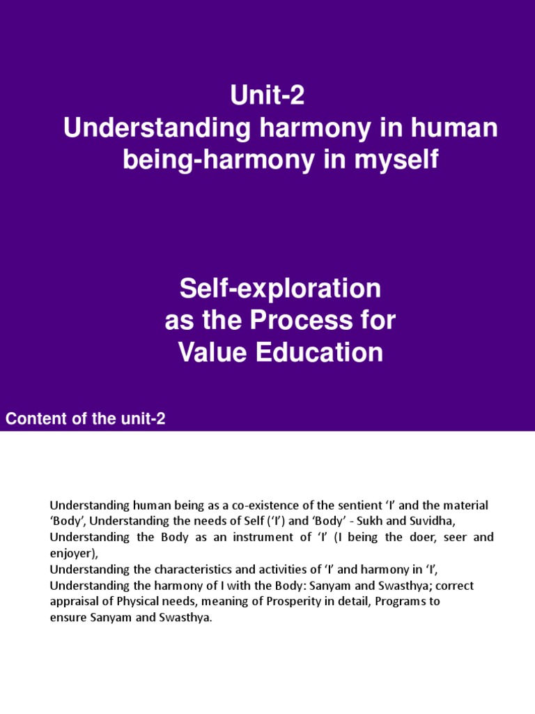Unit-2 Human Values Updated Content | PDF | Consciousness | Feeling