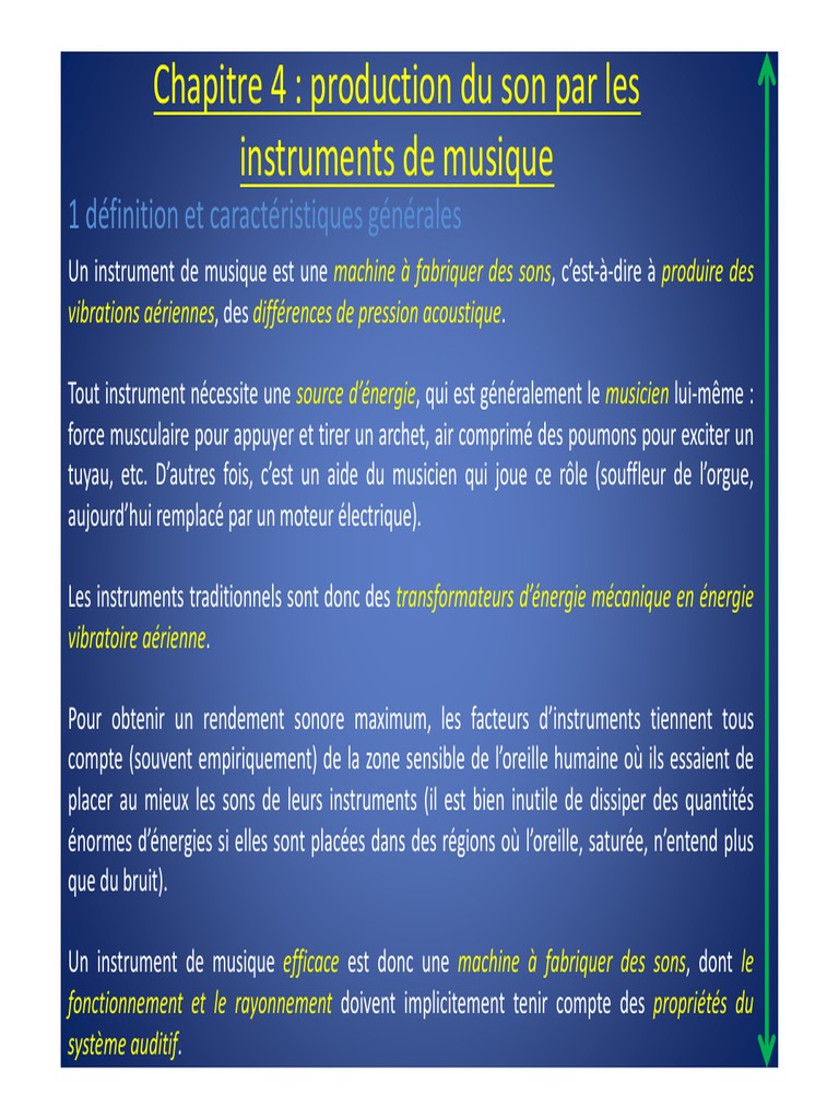 Production sonore des instruments | PDF | Instruments à corde | Résonance