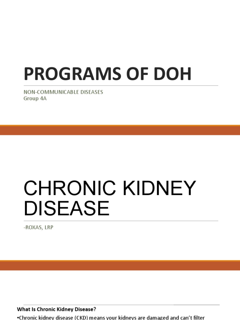 Programs of Doh - NCD | PDF | Non Communicable Disease | Chronic Kidney Disease