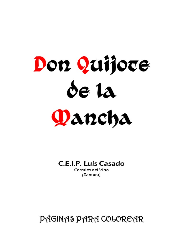 Dibujos Personajes para Colorear | PDF | Don Quijote | Don Quijote ...