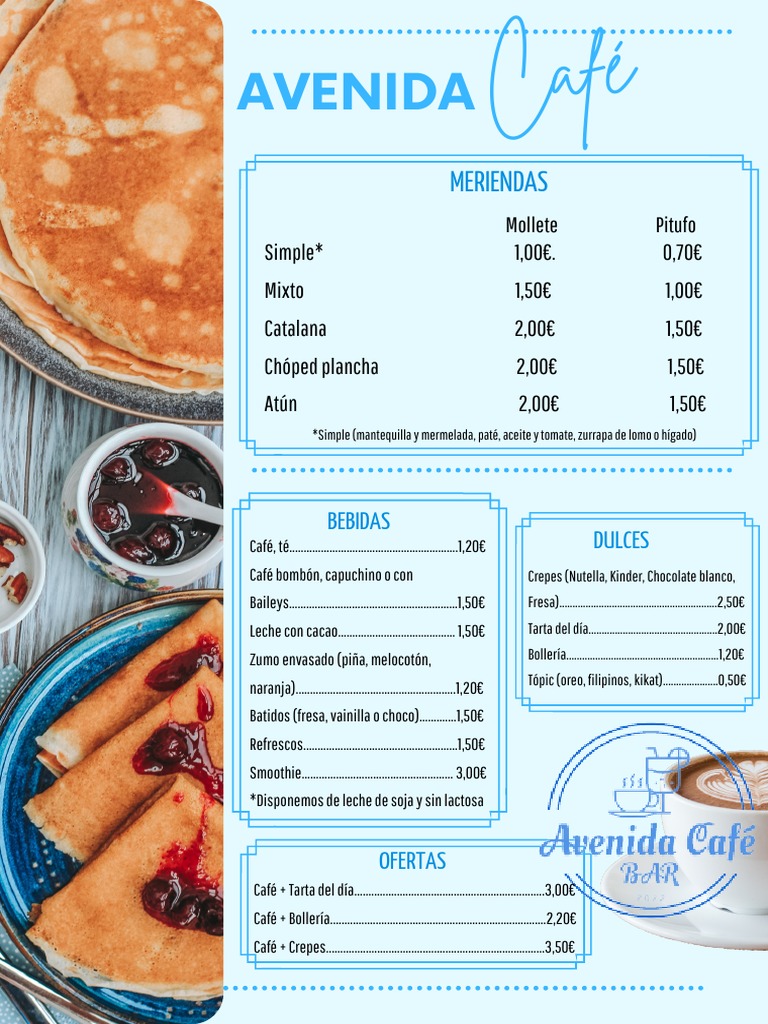 Carta Bar | Descargar gratis PDF | Bebida | Postres