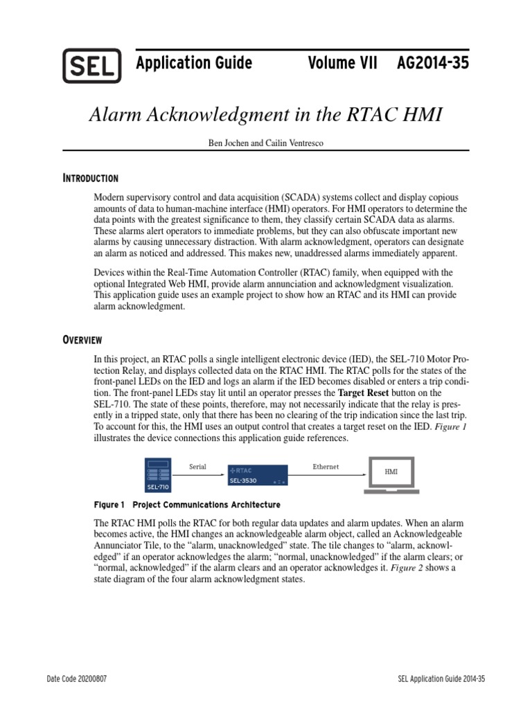 Alarm Acknowledgment in the RTAC HMI - AG2014-35_20200807 | PDF | Scada ...