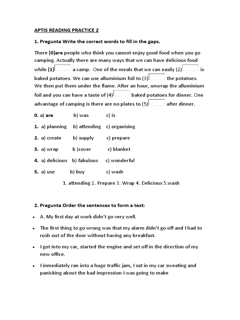 Aptis Reading Practice 2 | PDF | Mars | Beowulf