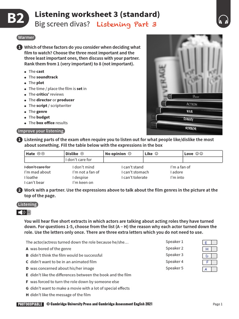 Listening Parts 3-4 Revision | PDF | Multiple Choice