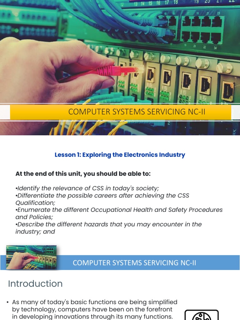 CSS NC-II: Careers, Safety, and Quality | PDF | Occupational Safety And ...
