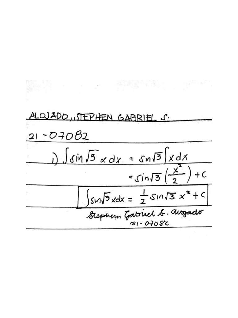 Integral Calculus Exercise 4 | PDF