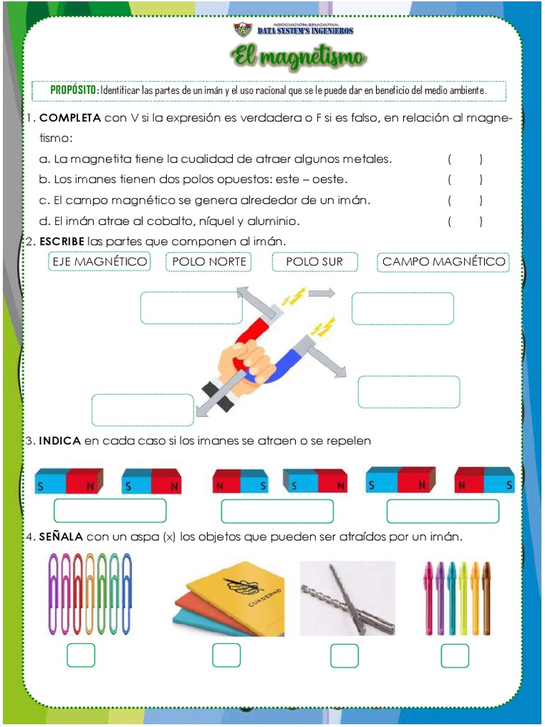 Ficha de Aplicación - El Magnetismo | PDF | Imán | Magnetismo