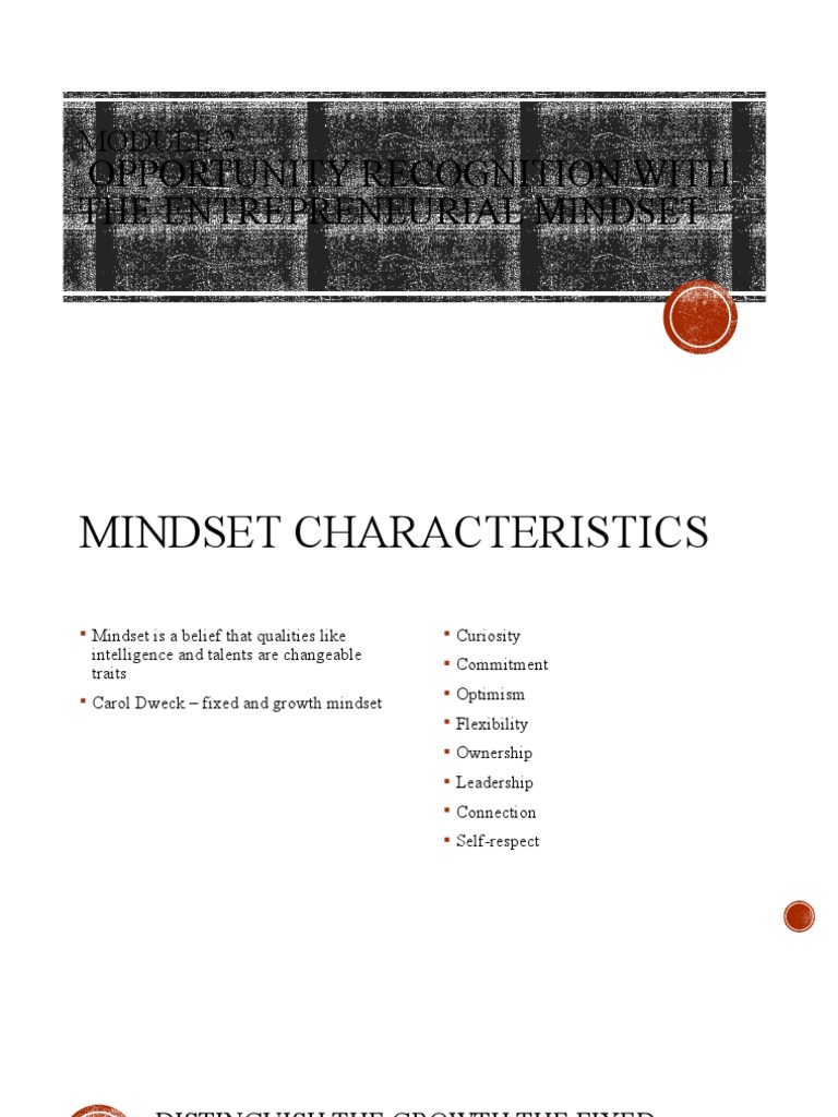 Module 2 Opportunity Recognition | PDF | Mindset | Entrepreneurship