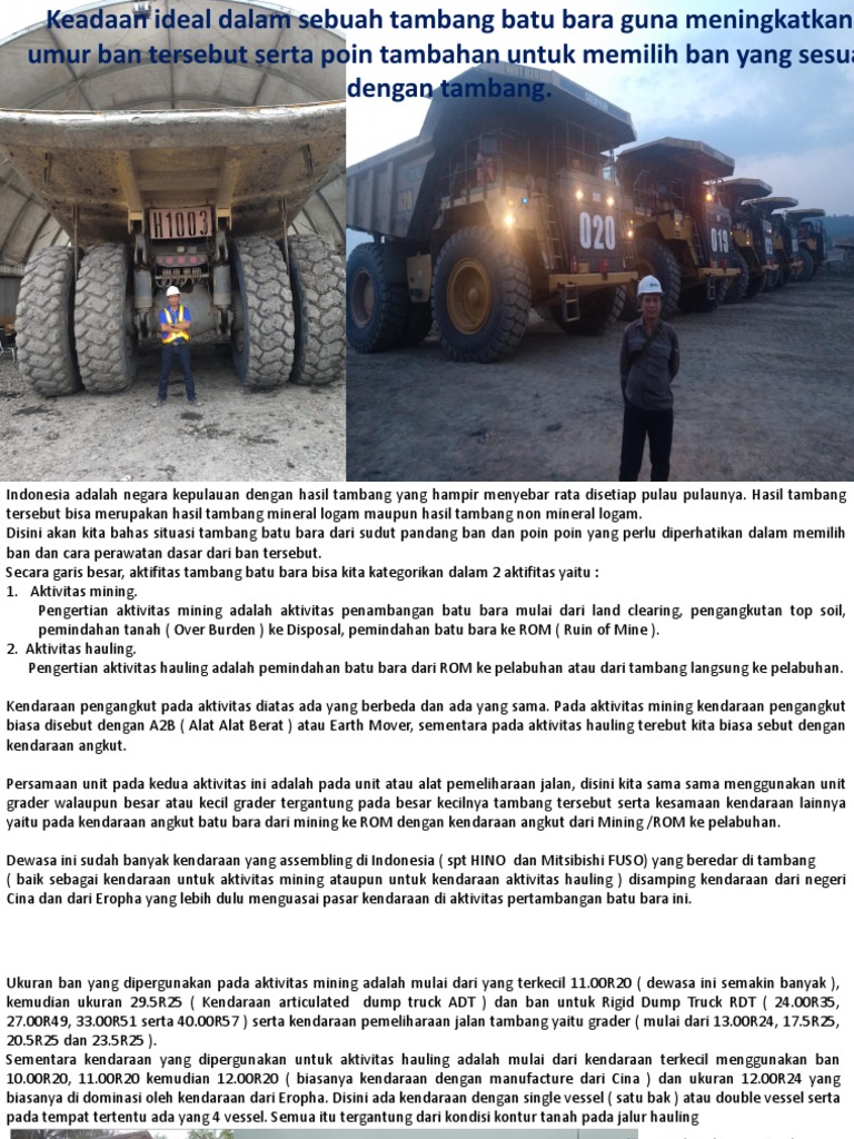 Pengenalan Ban Di Pertambangan Batu Bara | PDF