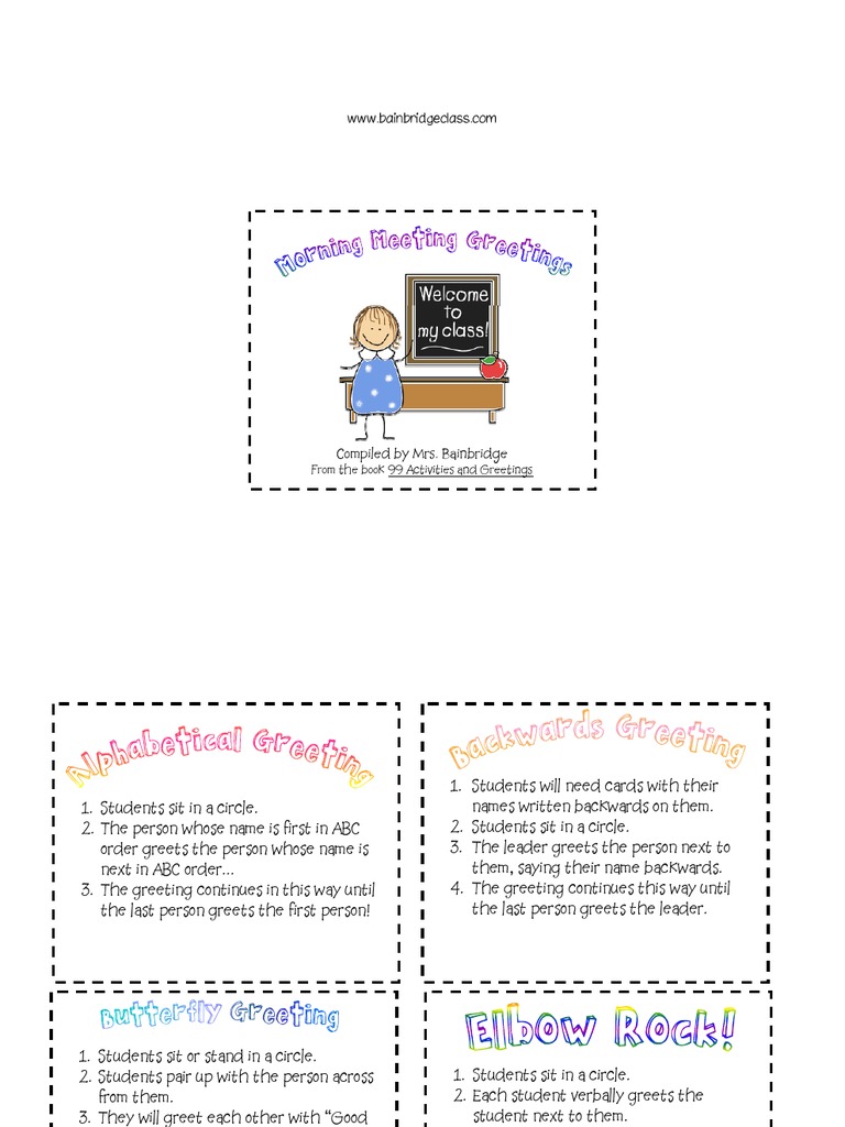 Morning Meeting Greeting | PDF | Leisure