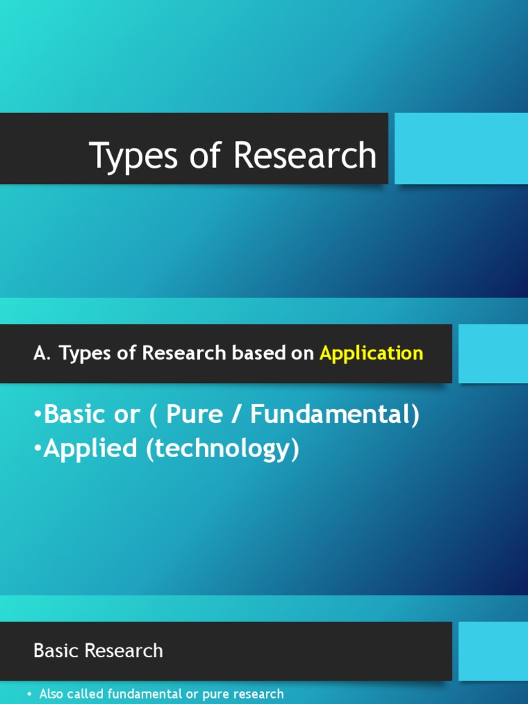 Types of Research: Basic and Applied Methods | PDF | Experiment ...