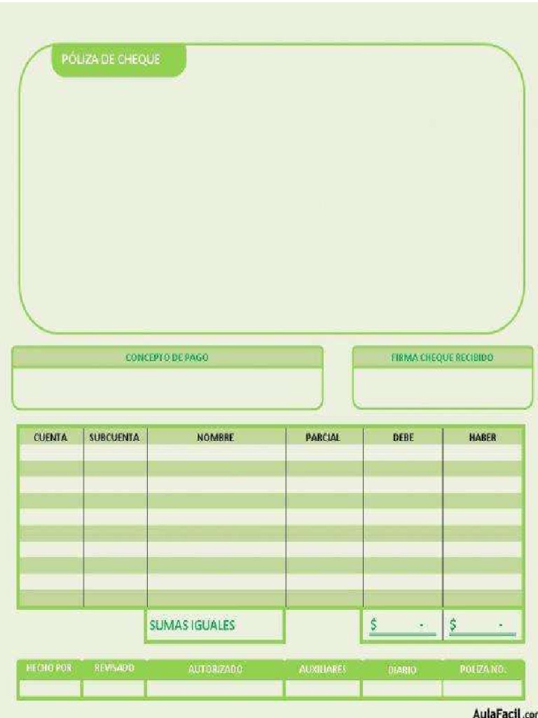 Poliza de Cheque | PDF