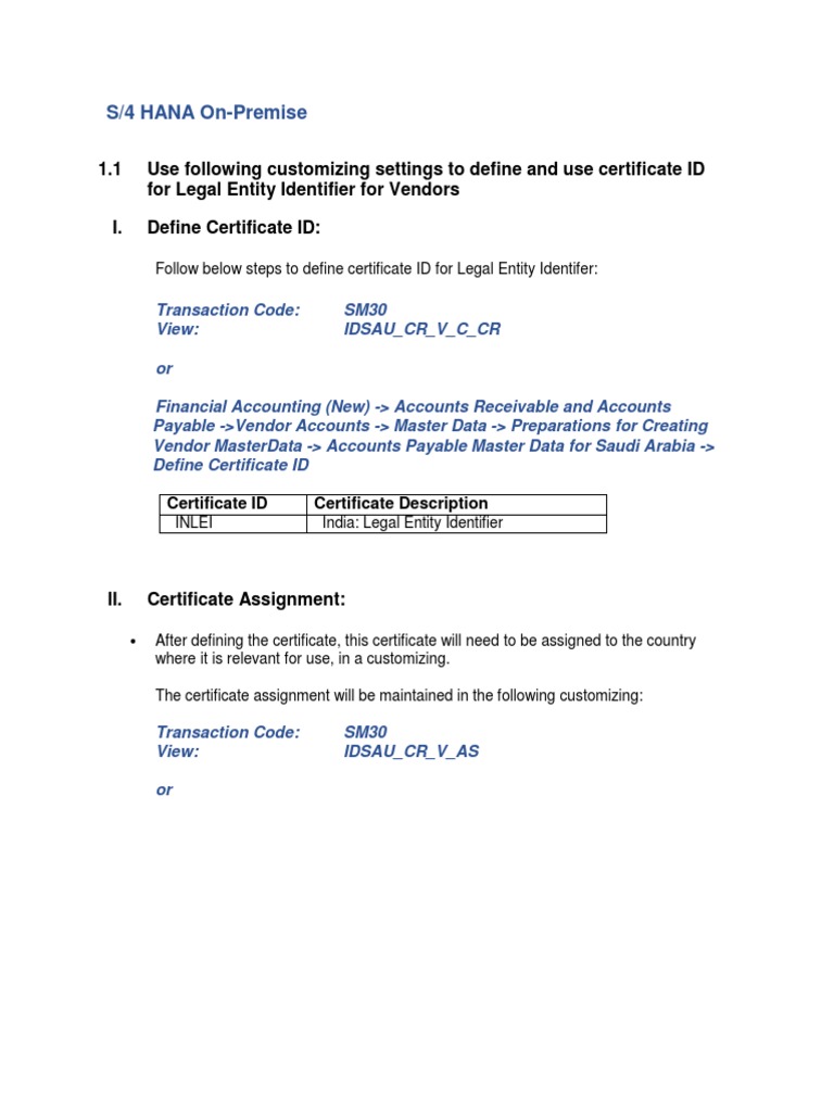 Maintain LEI Certificates VendorMaster | Download Free PDF | Data ... Maintain LEI Certificates VendorMaster | Download Free PDF | Data ...