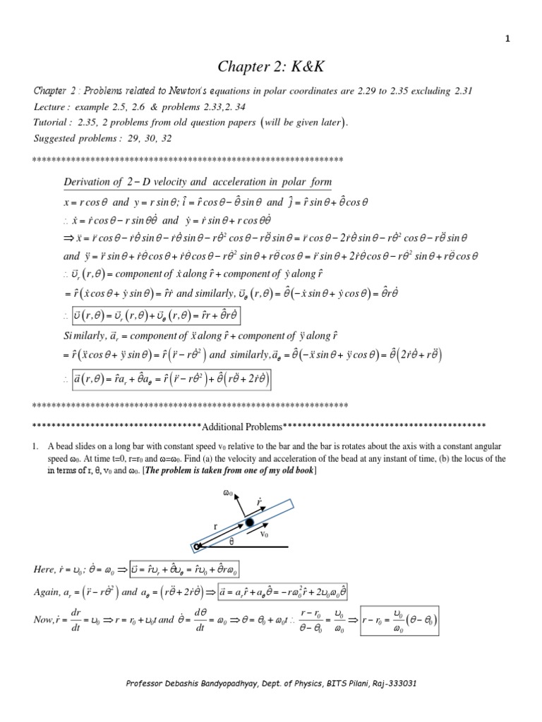 Selected Problems Chapter 2 Section 3 | PDF | Rotation Around A Fixed Axis | Physical Quantities