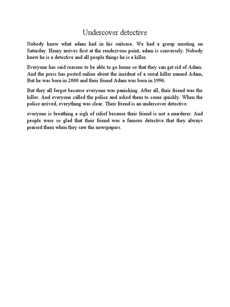Undercover Detective | PDF | Mystery, Thriller & Crime Fiction