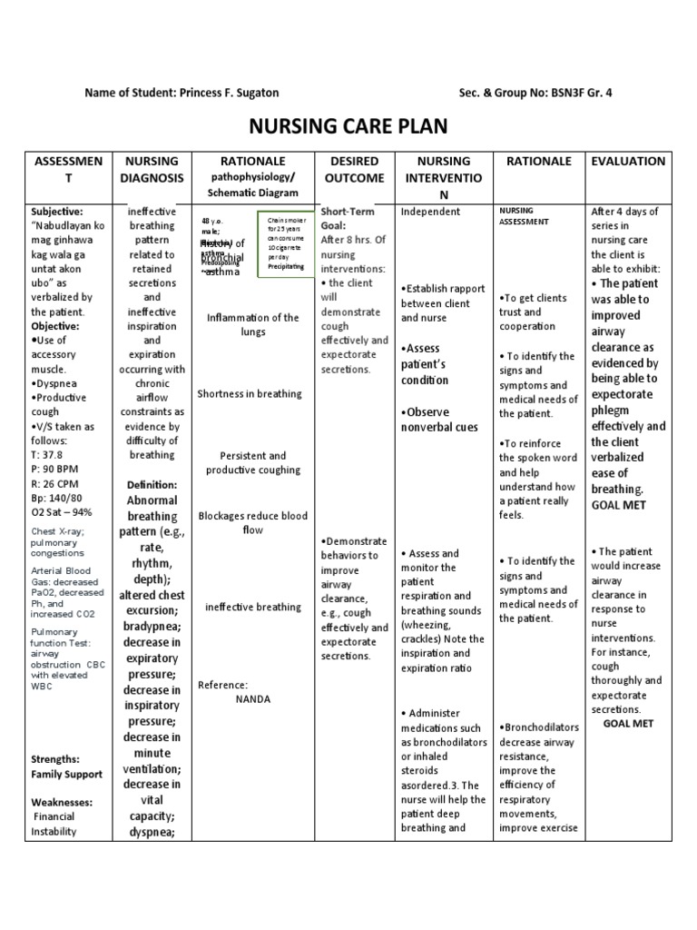 Princess-NCP-COPD (1) | PDF | Breathing | Cough