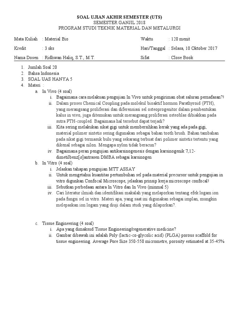 UTS Material Bio 2018 | PDF | Komputer | Teknologi & Rekayasa
