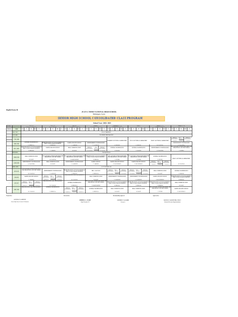 Consolidated Shs Class Program 2022 2023 | PDF | Science