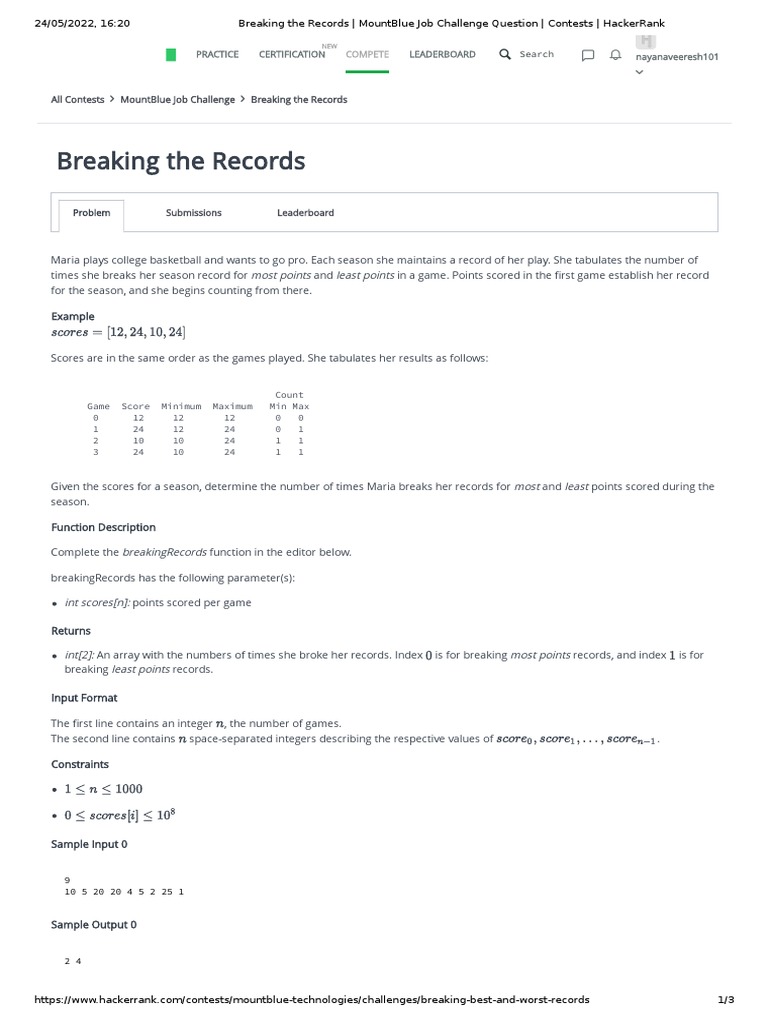 Breaking The Records | PDF | Parameter (Computer Programming ...