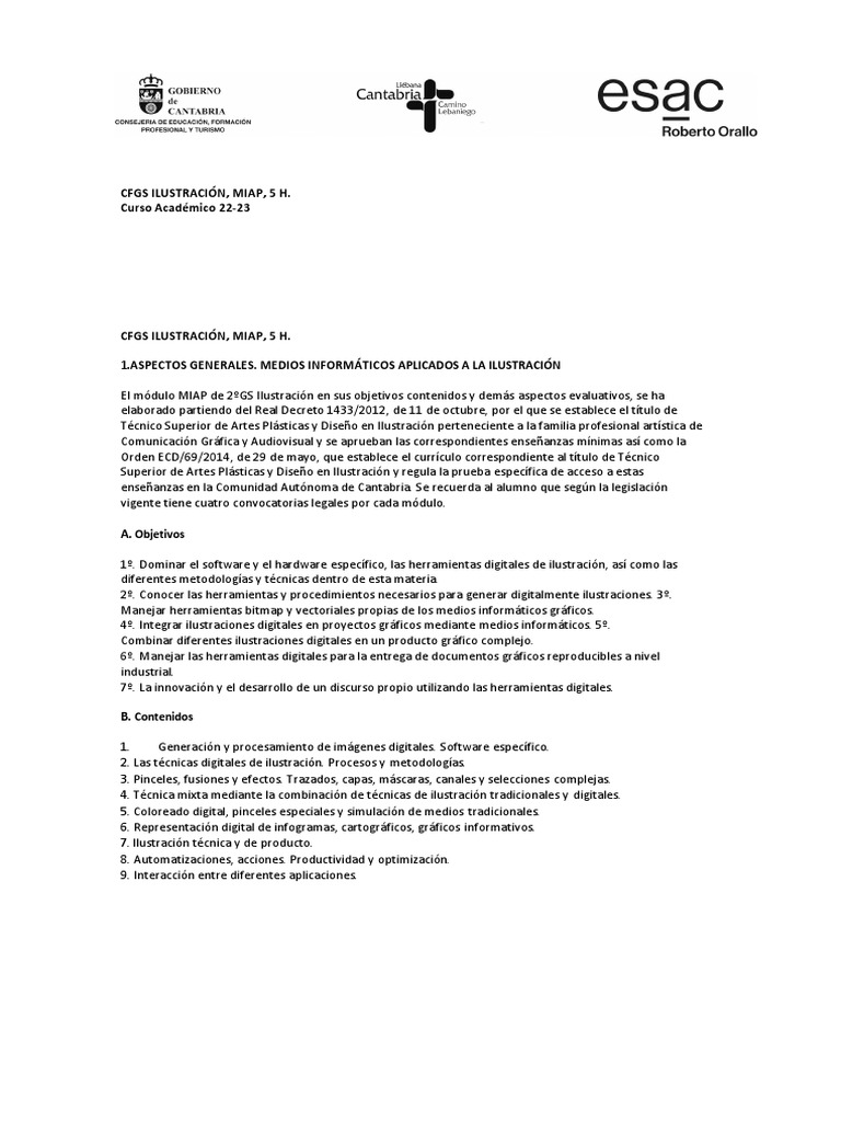 Hoja de Inicio de Curso Miap 22-23 | PDF | Diseño | Evaluación