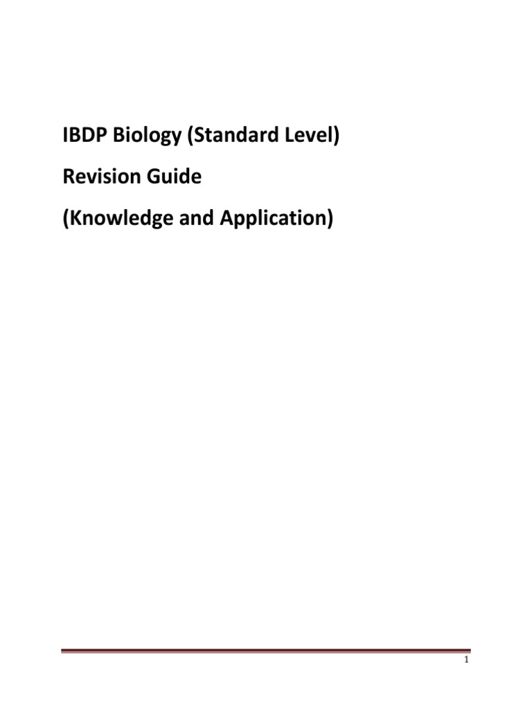 IBDP Biology Revision Guide (SL) - Knowledge and Application | PDF ...