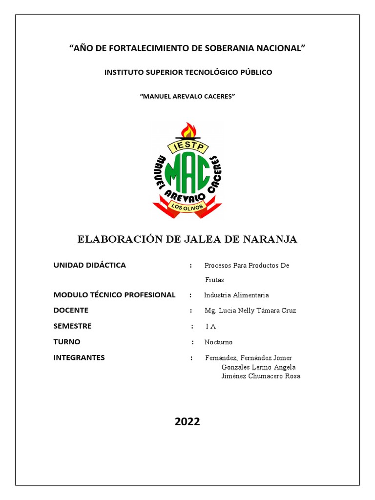 Elaboracion de Jalea de Naranja Angela | PDF | Naranja) | Pomelo