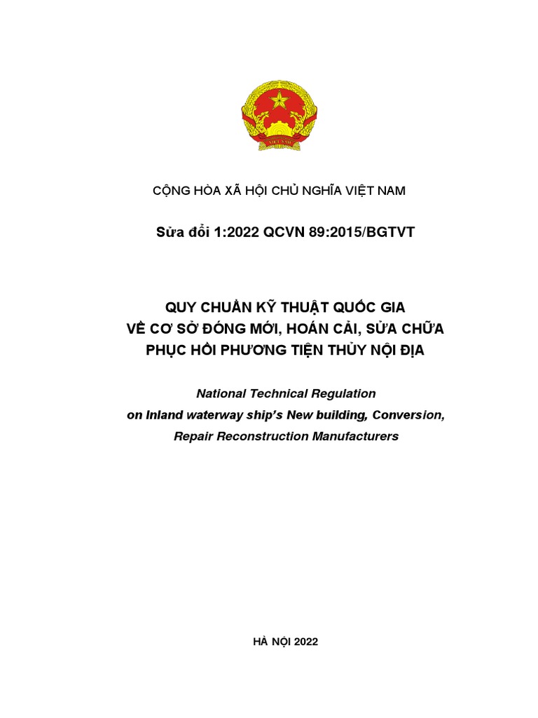 Quy Chuan Viet Nam QCVN 89 2015 BGTVT sd1 20222 Bo Giao Thong Van Tai | PDF
